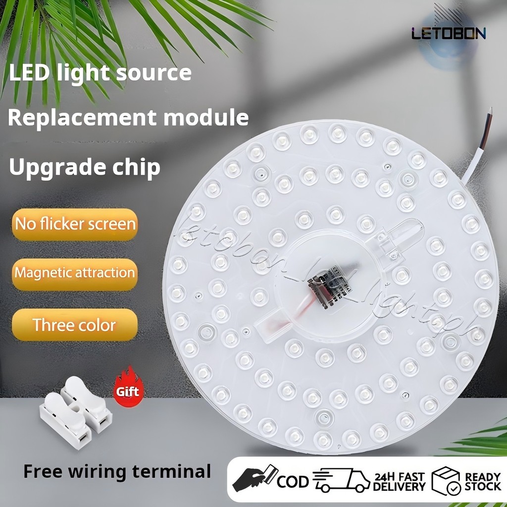 LETOBON LED 3 color circular bulb ceiling light fan light replacement ...