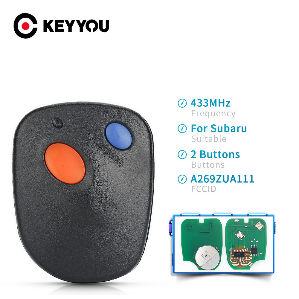 433Mhz Remote Car Key Control Fob 2 Buttons For Subaru 2000 2001 2002 ...