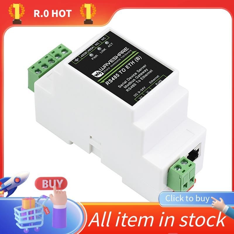 Waveshare RS485 Serial Port Server RS485 to RJ45 Ethernet TCP/IP to ...