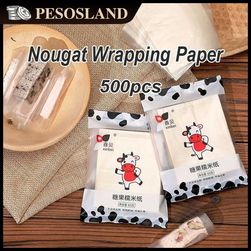 500 Sheets Rice Wrapper Grease Proof Paper Wax Paper Nougat Wrapping ...