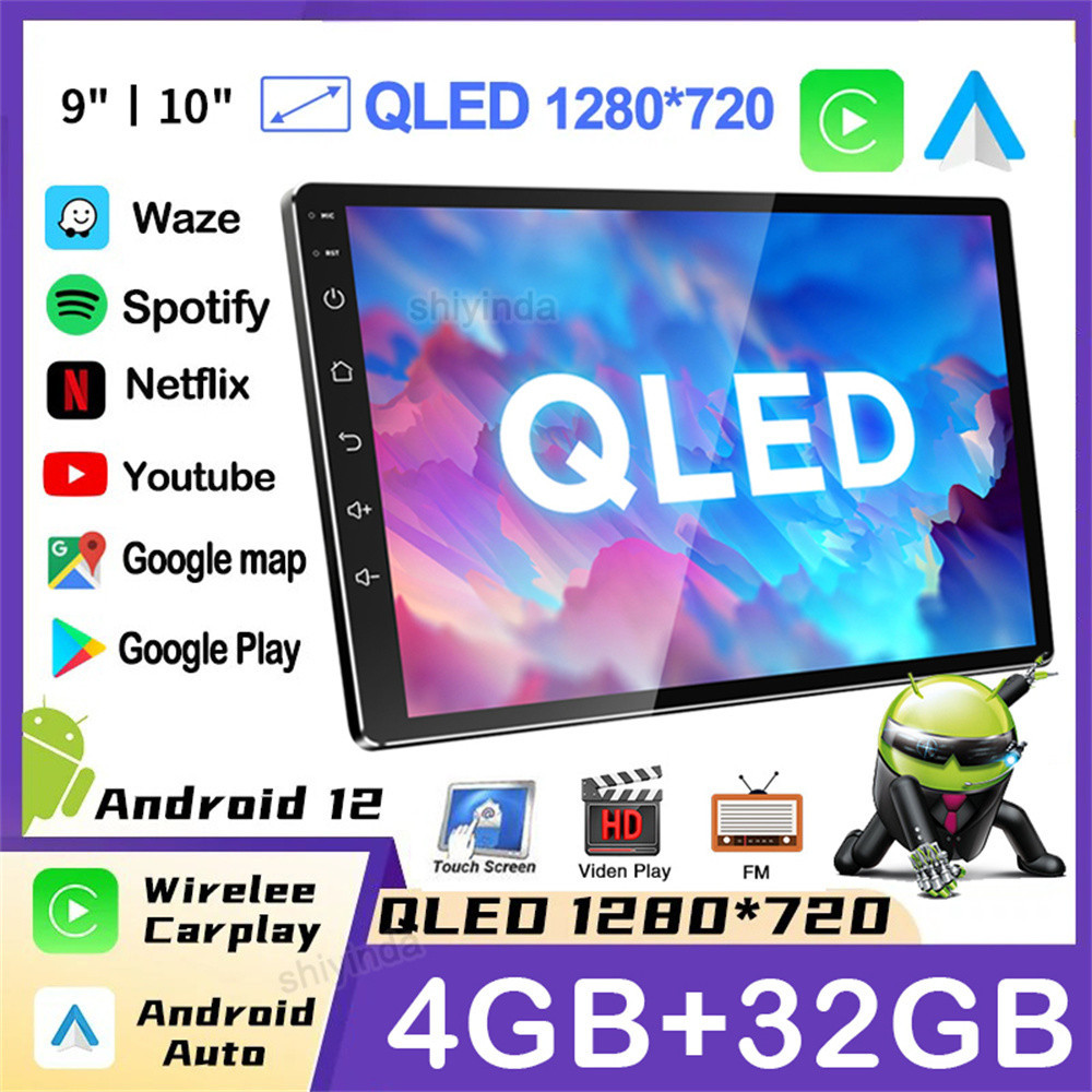 (4GB+32GB QLED DSP) Universal Car Android Player 9"/10" Android 12 Car ...