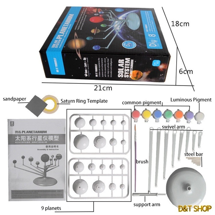 DIY Solar System Nine Planets Planetarium Model Kit Astronomy Science Project Education Toy ...