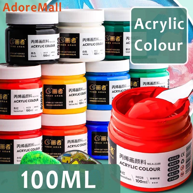 100ML Acrylic Paint Set for Painting Textile Nail Fabric Glass Art ...