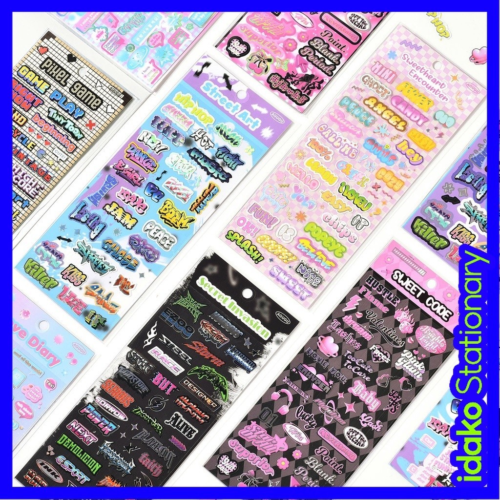 Character Code Series Goo Card Sticker Korean Style ins English Letter ...