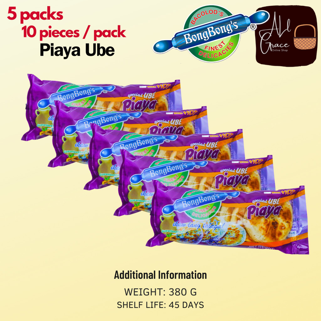 5 PACKS of BongBong's Ube Piaya 10pcs/pack | Pasalubong Treats ...