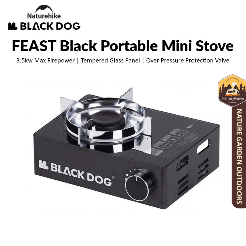 BLACKDOG FEAST Black Portable Mini Butane Gas Stove 3.5kw Canister ...