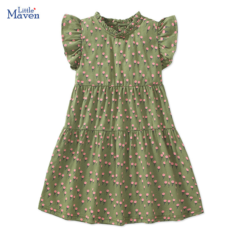 Little Maven Dress for Girls 2024 Children's Clothing New Kids Clothes ...