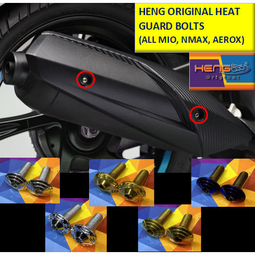 HENG Orig Heat Guard Bolts for ALL YAMAHA NMAX, MIO, AEROX (sold as ...