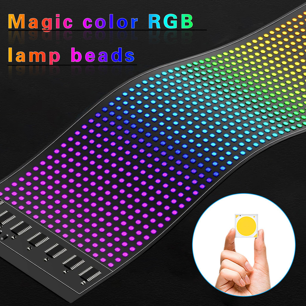 LED Flexible Display Panel 16X64 RGB Car Light Logo Bluetooth Application Control Text Scrolling ...