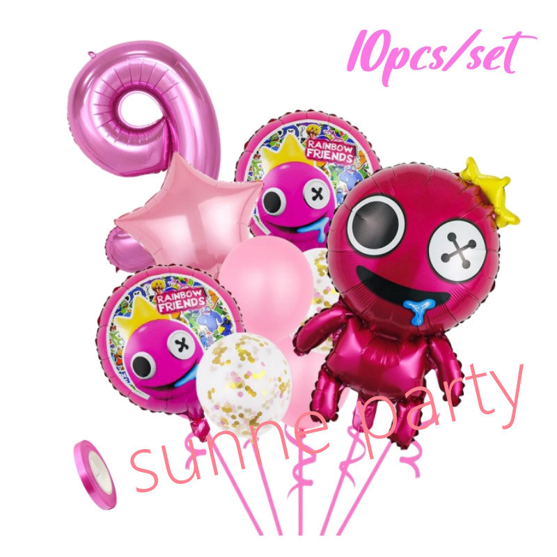 Rainbow Friends Balloons Party Decoration Set 32inch Pink Number ...