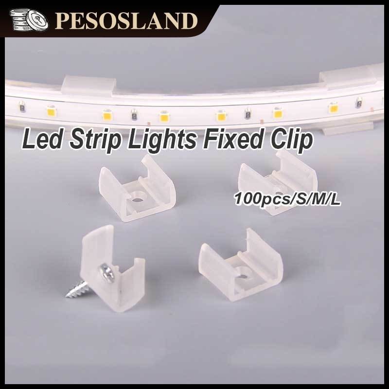 100pcs LED Strip Fix Clips Plastic Buckle Clips Strip For Fixing 2835 ...