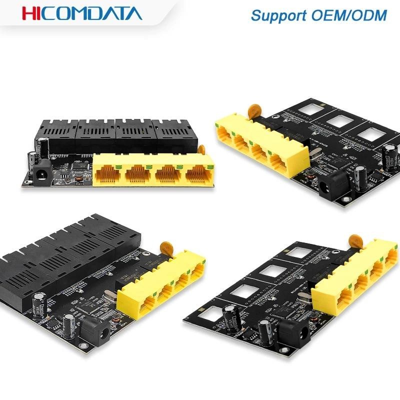 SM 1310nm A/B SC Ethernet Switch 4 Fiber 4 RJ45 4F4E 10/100M Optical ...