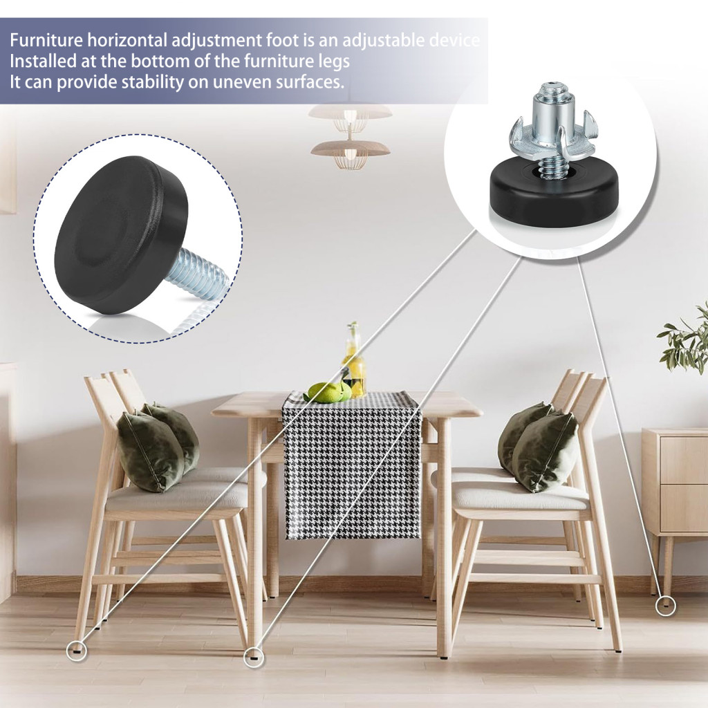 Table Feet Furniture Leg Stabilizers 12pcs Adjustable Furniture ...