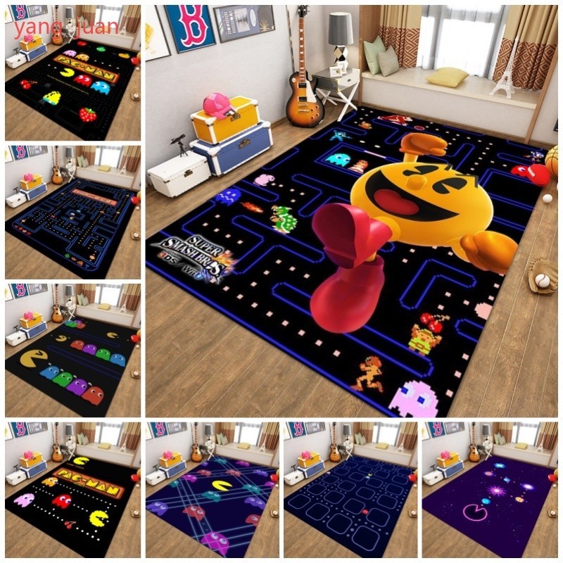 Cartoon Pac Man Carpet Bedroom Video Game Floor Mat Children's Room ...