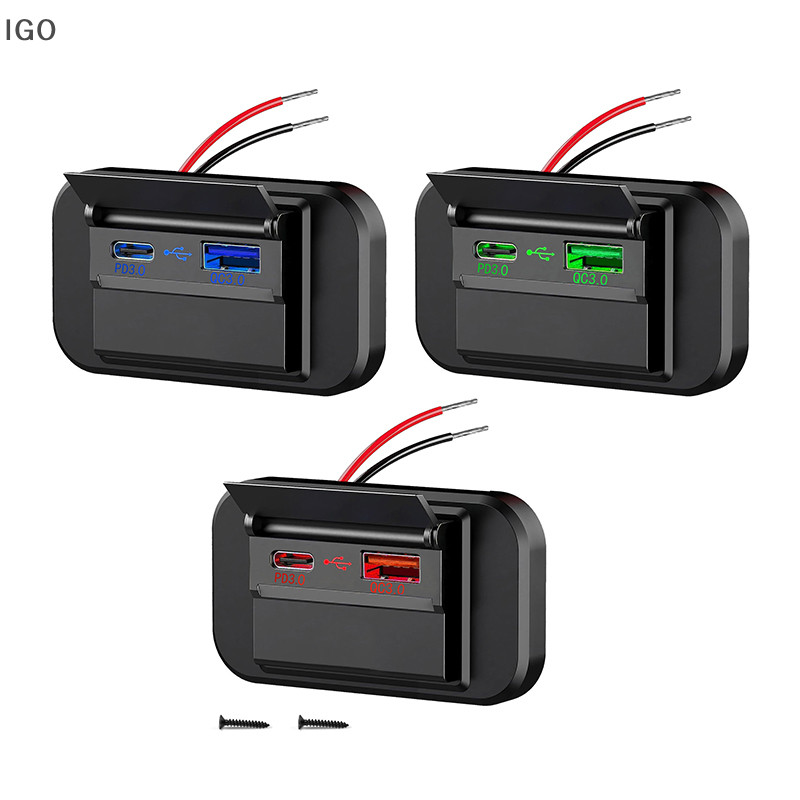 IGO High Power 12-24V USB Power Panel Quick Charge PD Type C USB Ports ...
