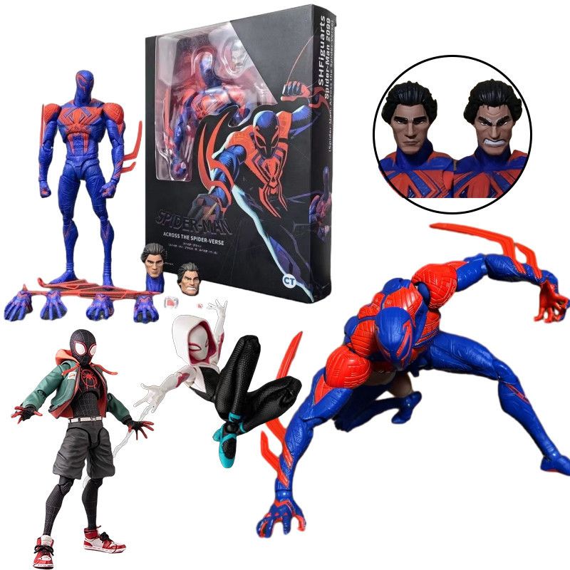 SHF SpiderMan 2099 Joint Movable Figure Miles Morales Gwen Stacy Miguel ...