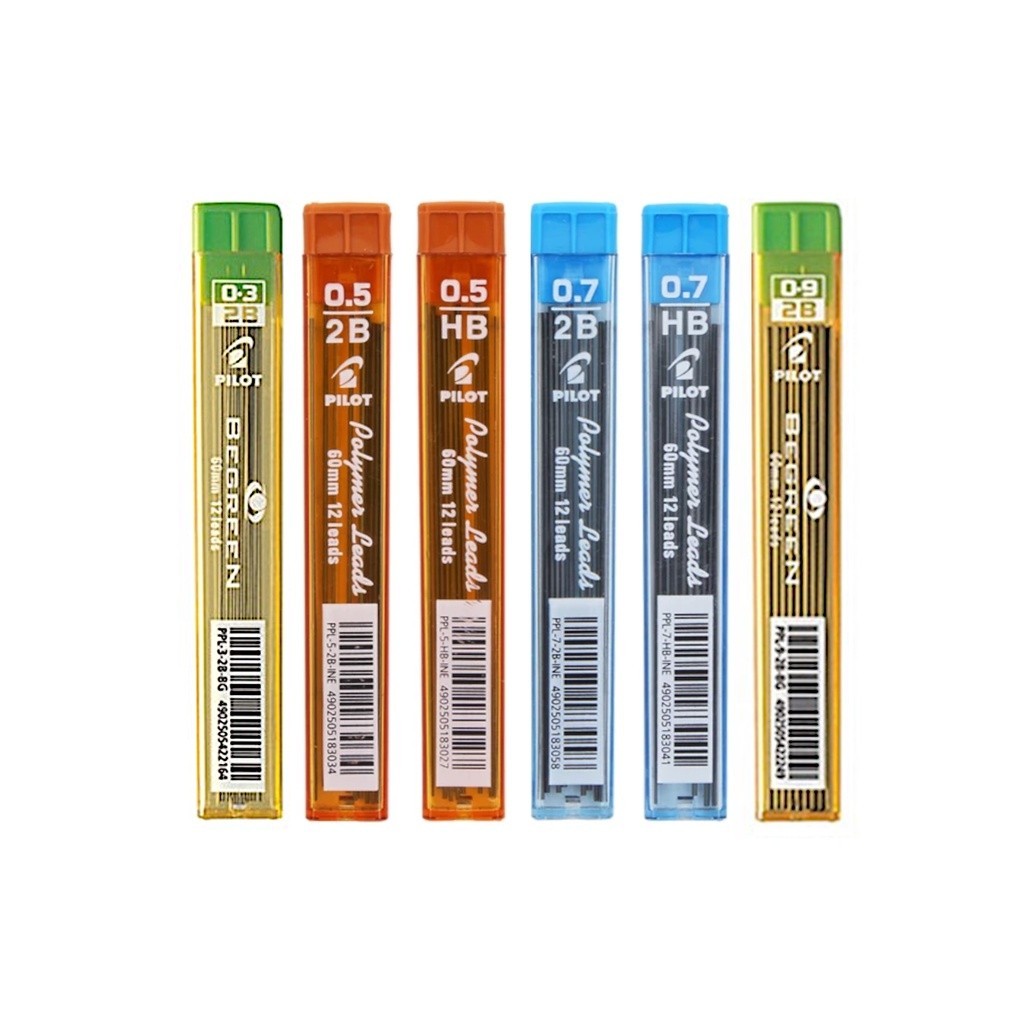 Pilot Polymer HB 2B Mechanical Pencil Leads Refill 0.5mm 0.7mm 0.3mm 0.9mm 1 Tube | Shopee ...