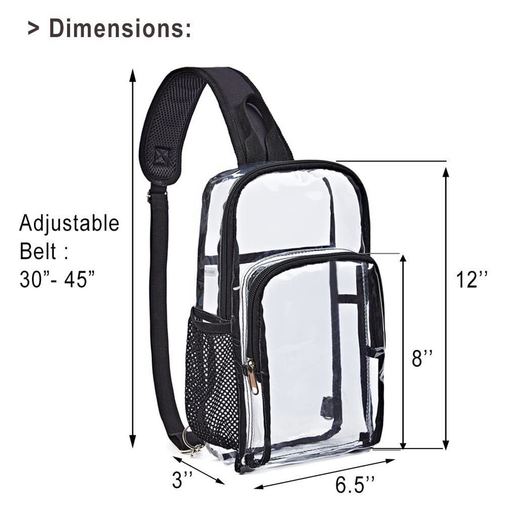 ( Narebig ) Transparent PVC Clear Chest Bag for Men Women Crossbody ...