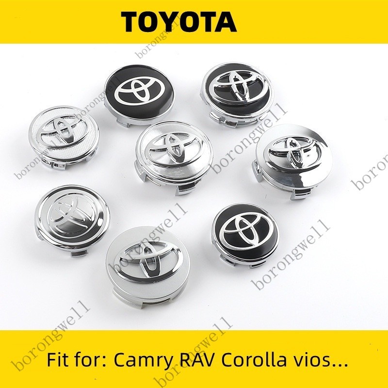 Toyota Wheel Center Caps with Logo 4pcs/set 57mm/60mm/62mm/68mm - Rim ...