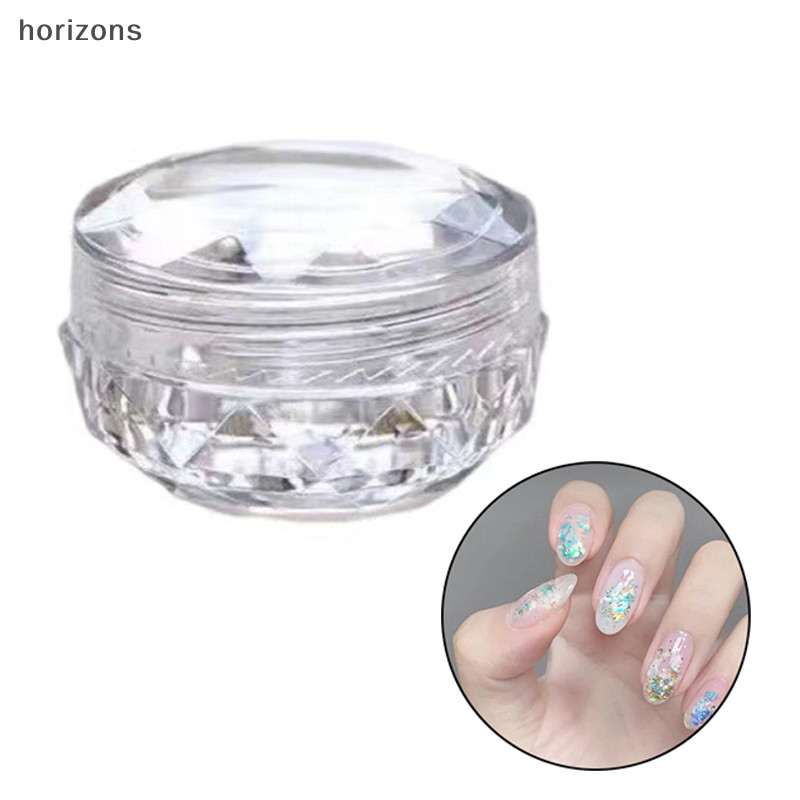 {HOR} 1Pcs Plastic Storage Box Small Round Container Nail Decoration ...