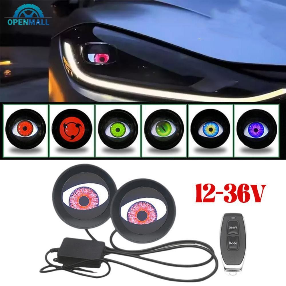 OPENMALL 12-36V 3 Inch Car Dynamic Devil Eyes Lights Demon Red Eye ...