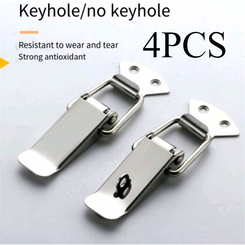 304 STAINLESS Cabinet Boxes Spring Loaded Latch Catch Toggle Hasp ...