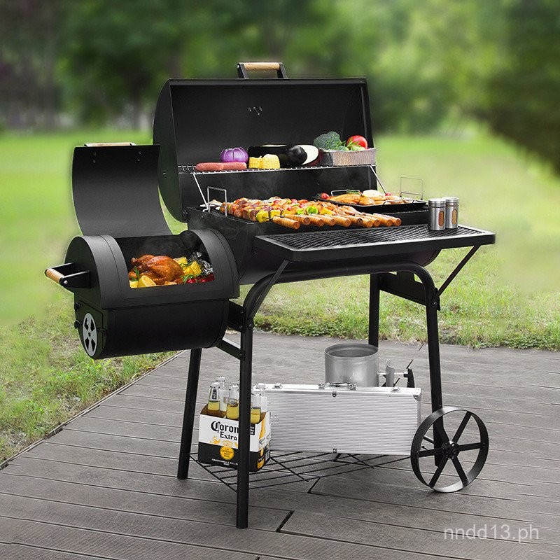 Courtyard BBQ Grill Outdoor American Style Charcoal Home BBQ Rack Large ...