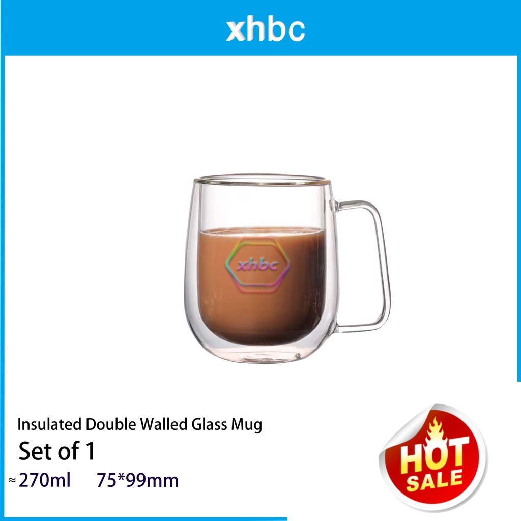 Glassware Double Walled Glass High Borosilicate Glass Coffee Mug Milk ...