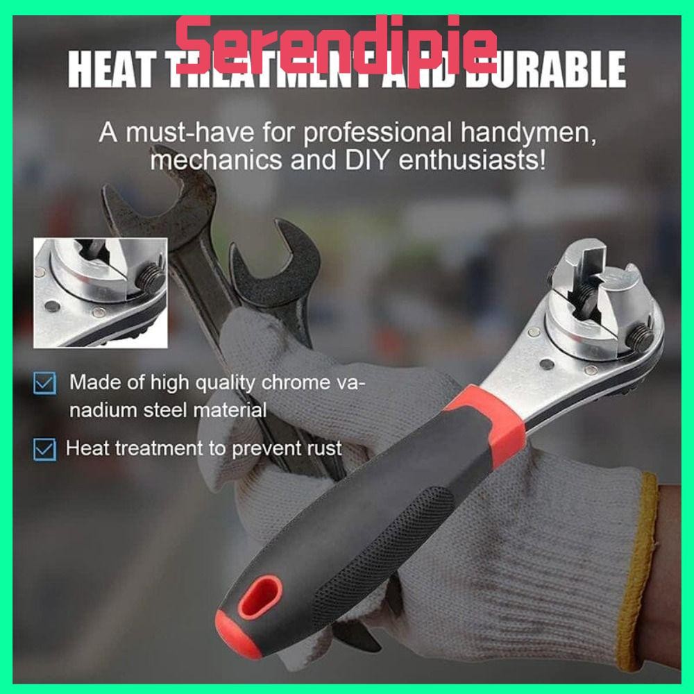 SERENDIPIE Adjustable Ratchet Wrench, Large Torque Adjustable Manual ...