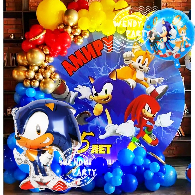 Sonic The Hedgehog Theme Balloon Garland Arch Kit Boys Birthday Party ...