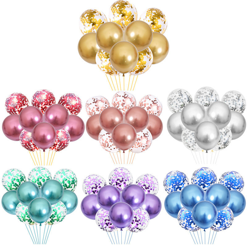 40cm Sequined Latex Balloon Set Influencer Birthday Party Decoration ...