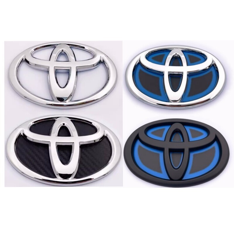 For TOYOTA logo front emblem Rear badge Steering wheel sticker for ...