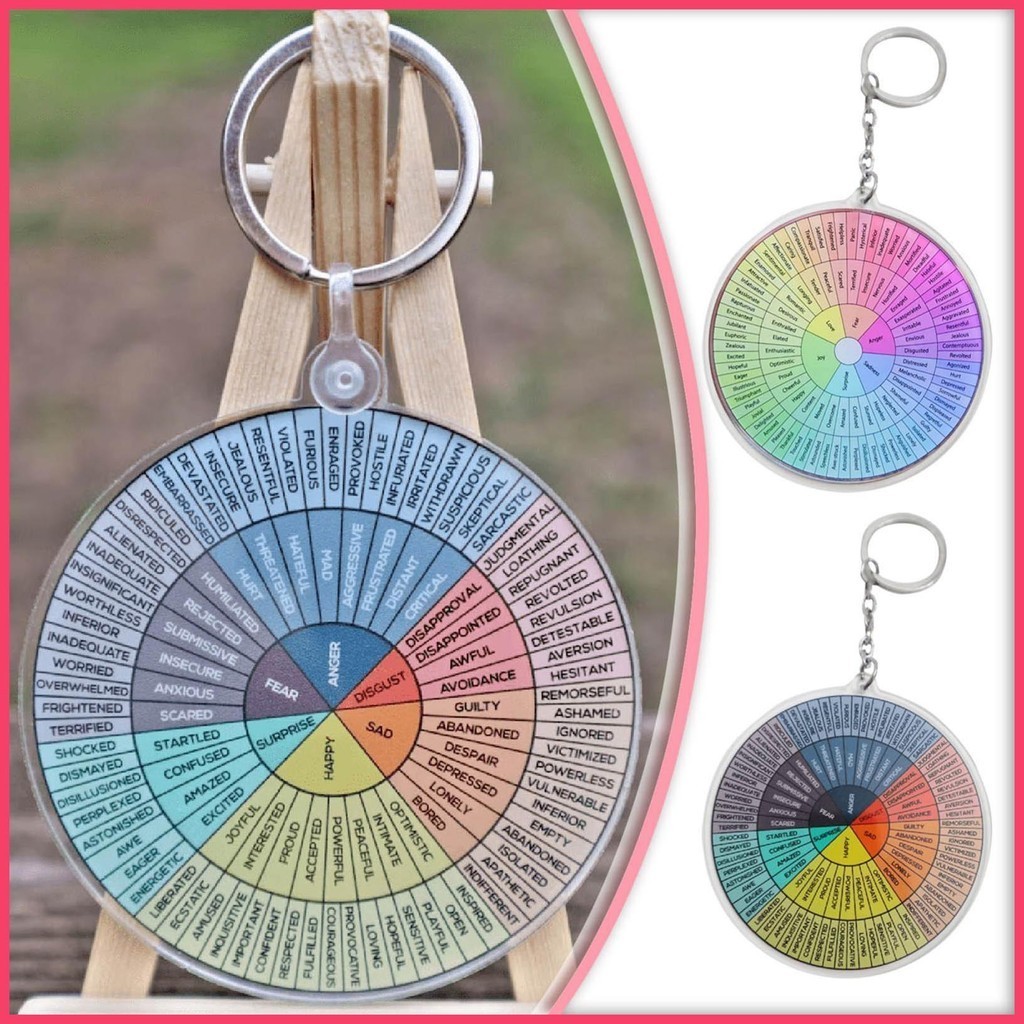 Mood Wheel Keychain Backpack Pendant Double Sided Funny Emotion Wheel ...