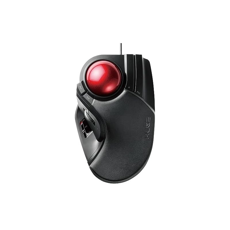 Elecom wired trackball mouse large ball 8 button tilt function black M ...