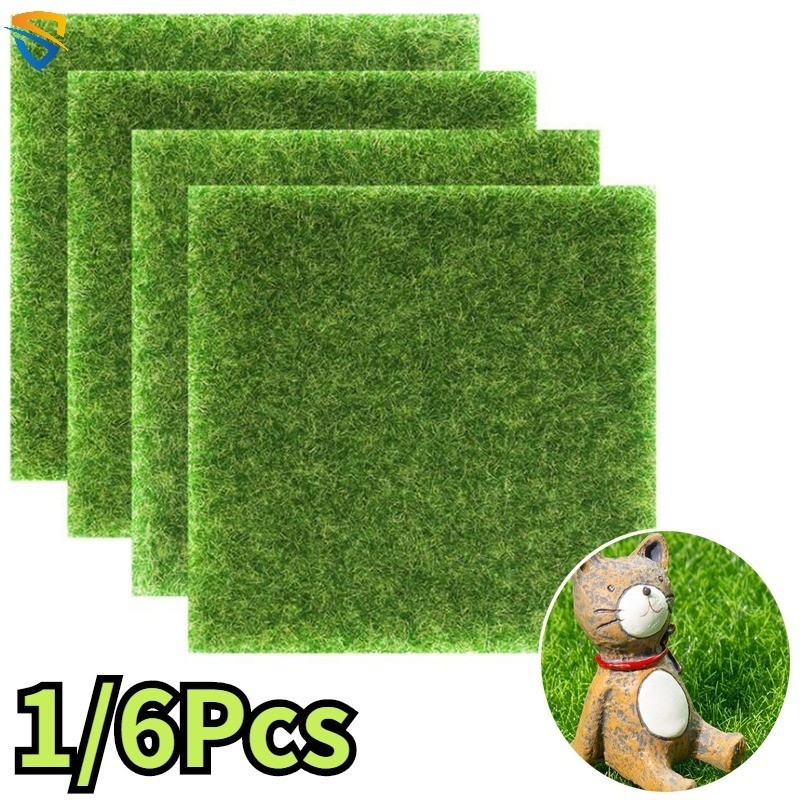 1/6Pcs Artificial Green Lawns DIY Grass Mat Landscape Carpets Gardening ...