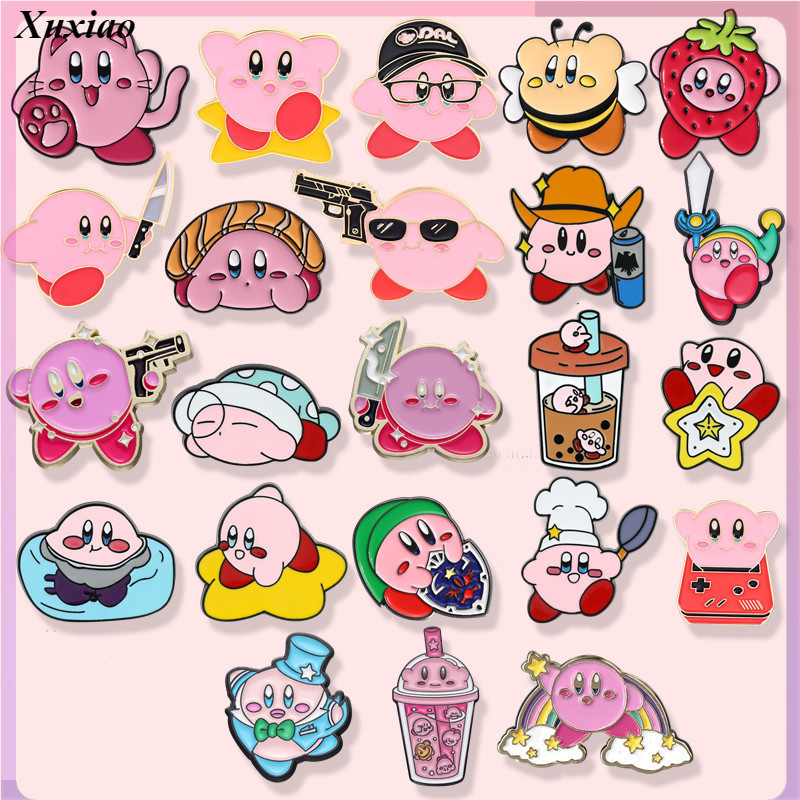 24 Cute Cartoon Kirby Enamel Pins Japanese Cartoon Kirby Enamel ...