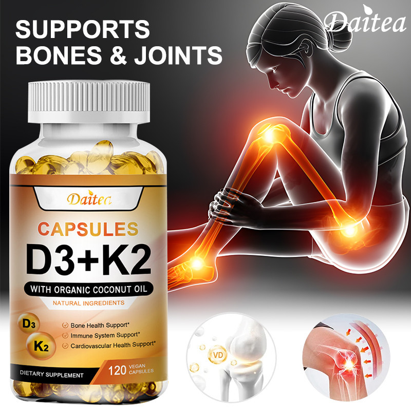 DAITEA Vitamin D3+K2 - Promotes healthy lungs, strong bones and a ...