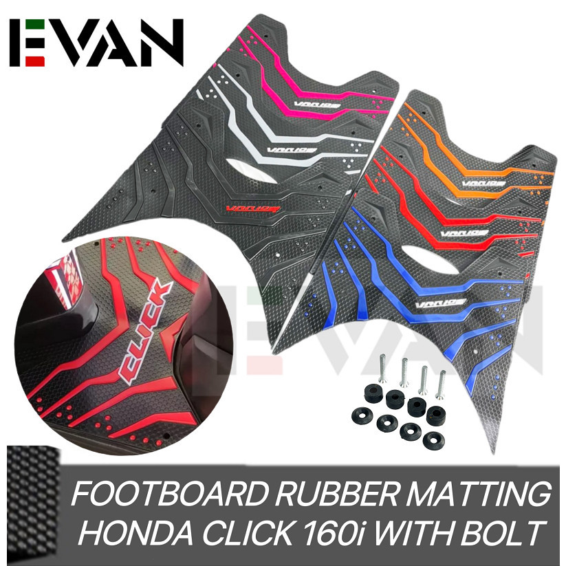 Footboard Rubber Matting With Bolts For Honda Click 125/150/160i ...