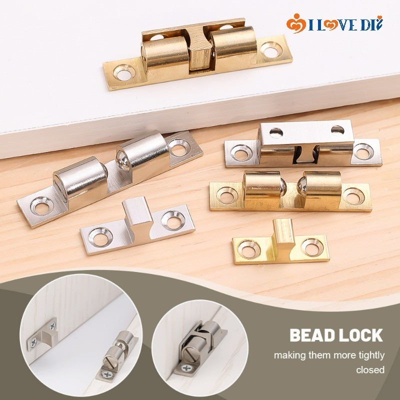 Door Buckle Spring Lock Brass Door Stop Lock Buckle Cabinet Magnetic ...