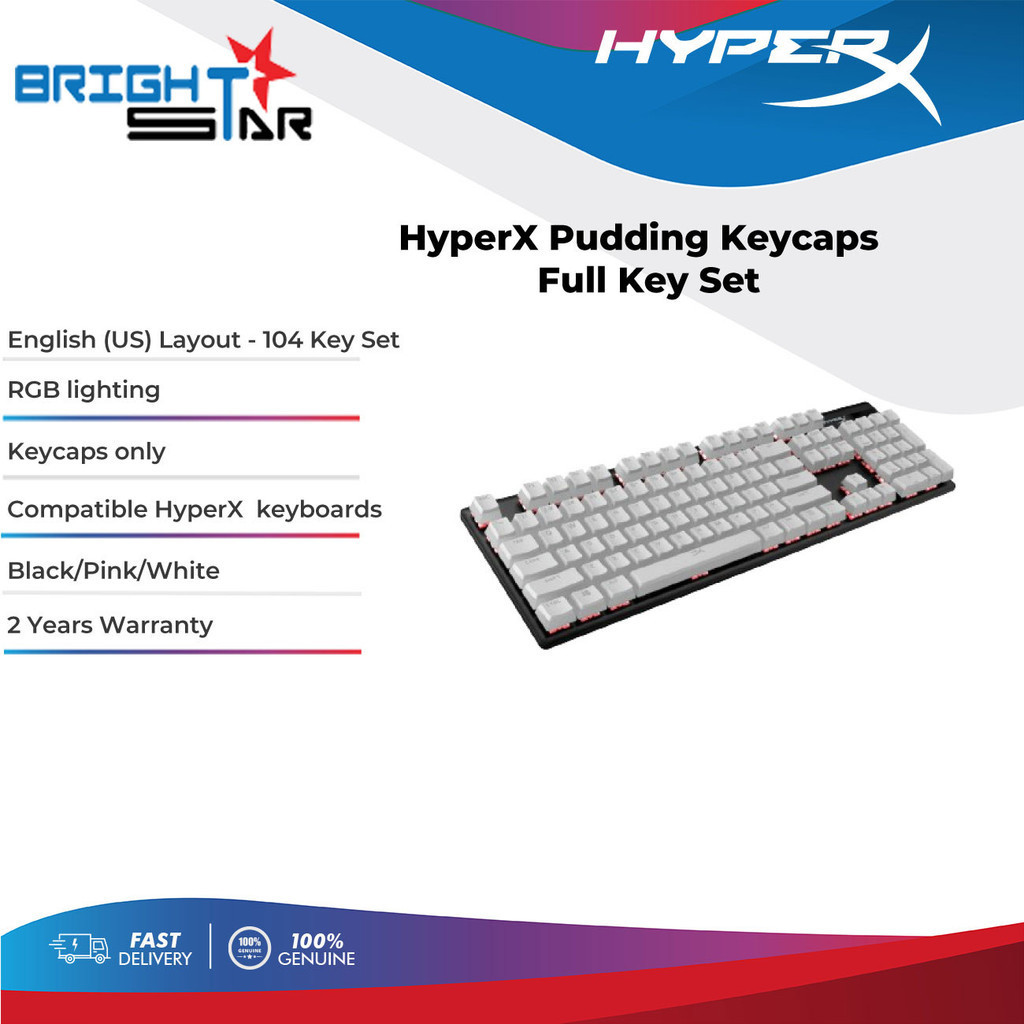 HyperX 104 key PBT Pudding Keycap - Black/White/Pink | Shopee Philippines