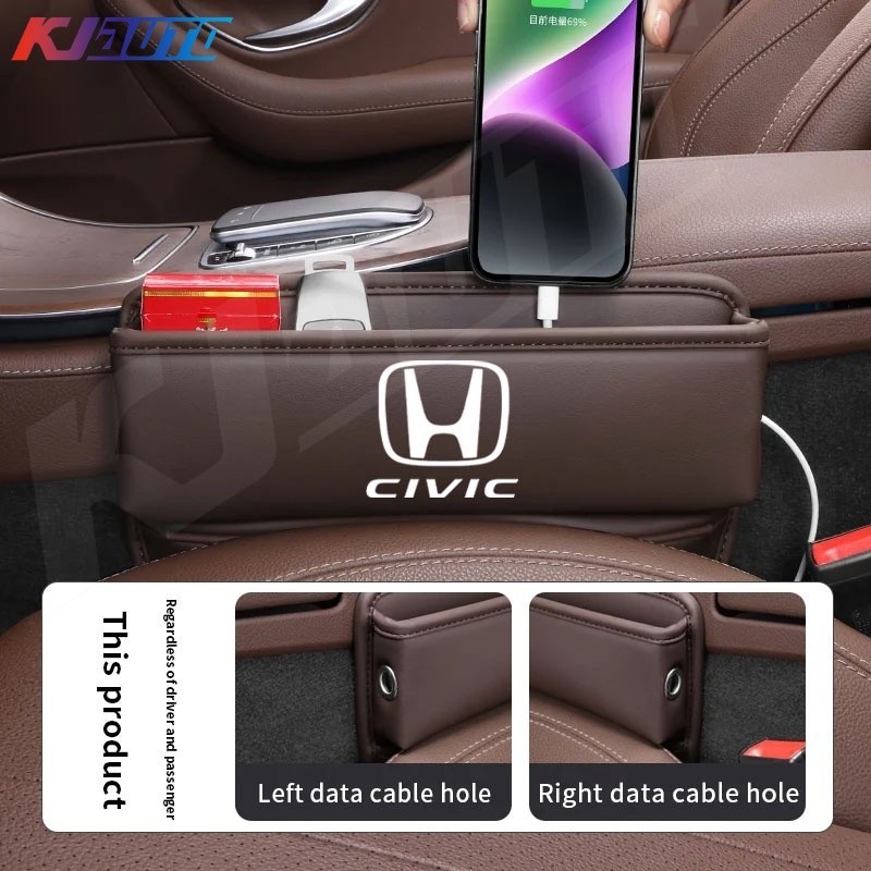 Honda Civic Car Seat Storage Box Leather Gap Leak Proof Storage Box For ...