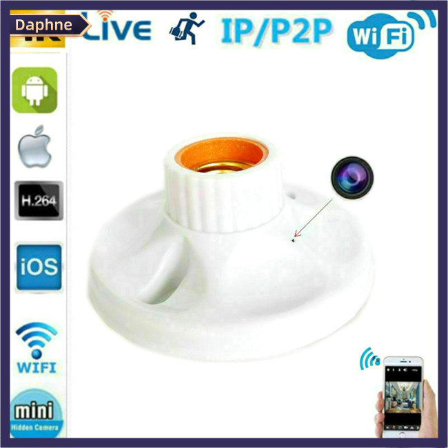 Daphne Home Hotel Ceiling E27 Lamp Holder Mini Wifi Camera Bulb Socket ...