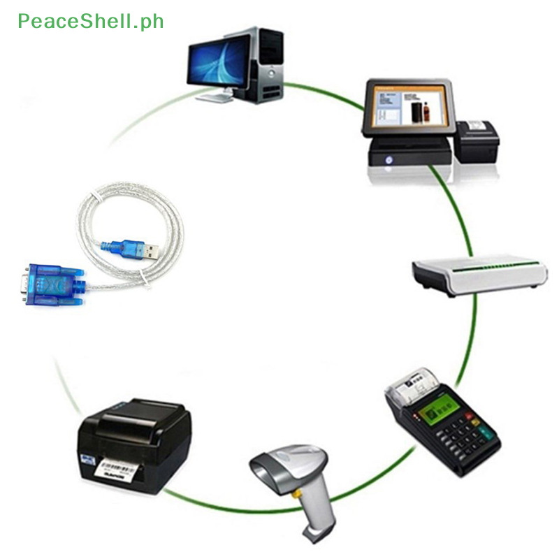 PeaceShell USB to RS232 Serial Port DB9 9 Pin Male COM Port Converter ...