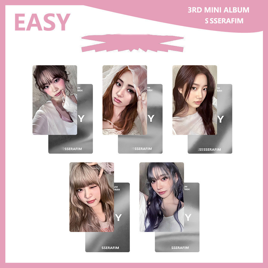 5pcs/set LE SSERAFIM EASY Album Photocards Lomo Cards SAKURA CHAEWON ...