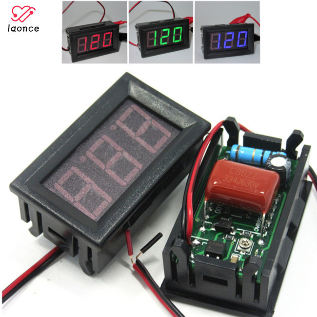 Big Sell!! AC 220V 2-wire Voltage Meter Head LED Digital Voltmeter with ...