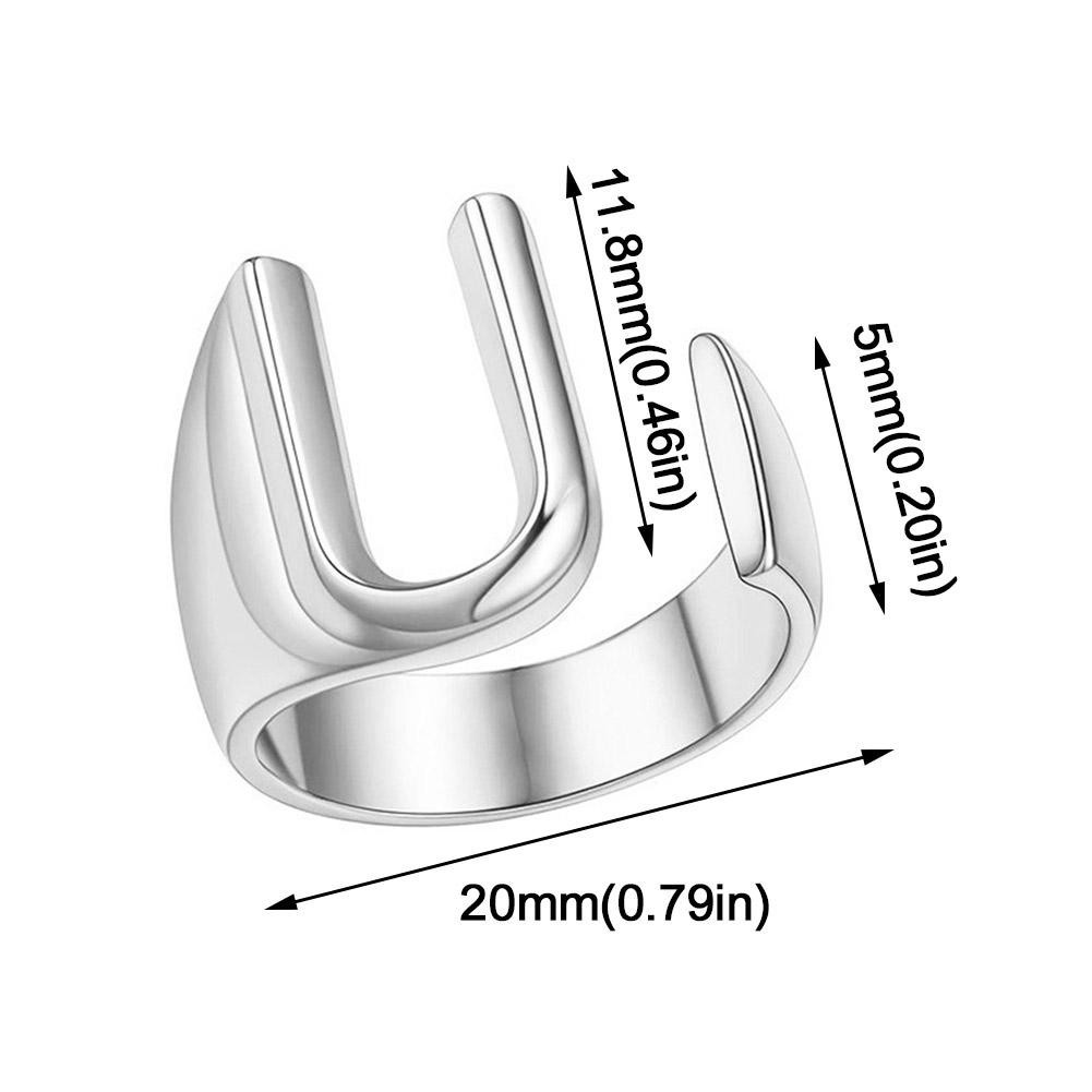 GUTS Letter Ring Women's Opening Adjustable Fashion Personality Ring ...