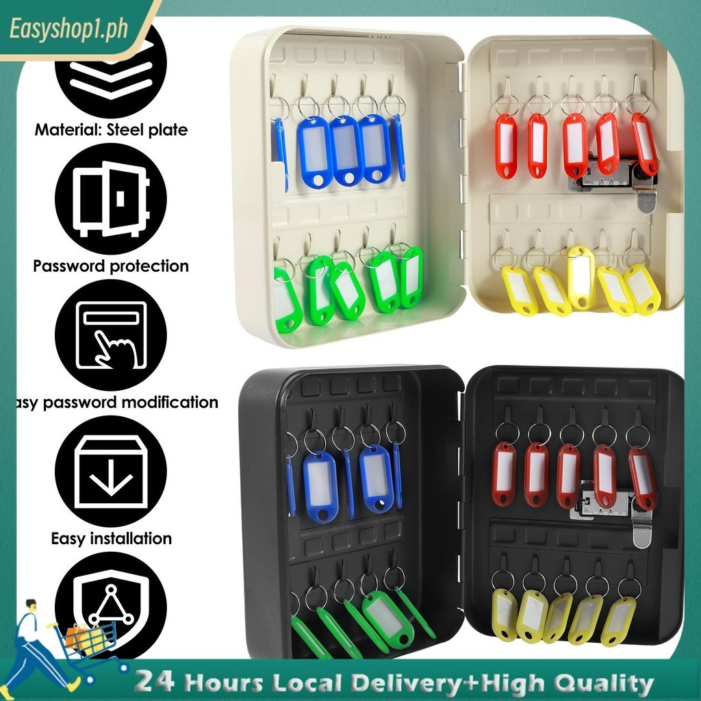 Password Key Lock Box Wall Mounted 3-Digit Combination Key Safe Cabinet ...