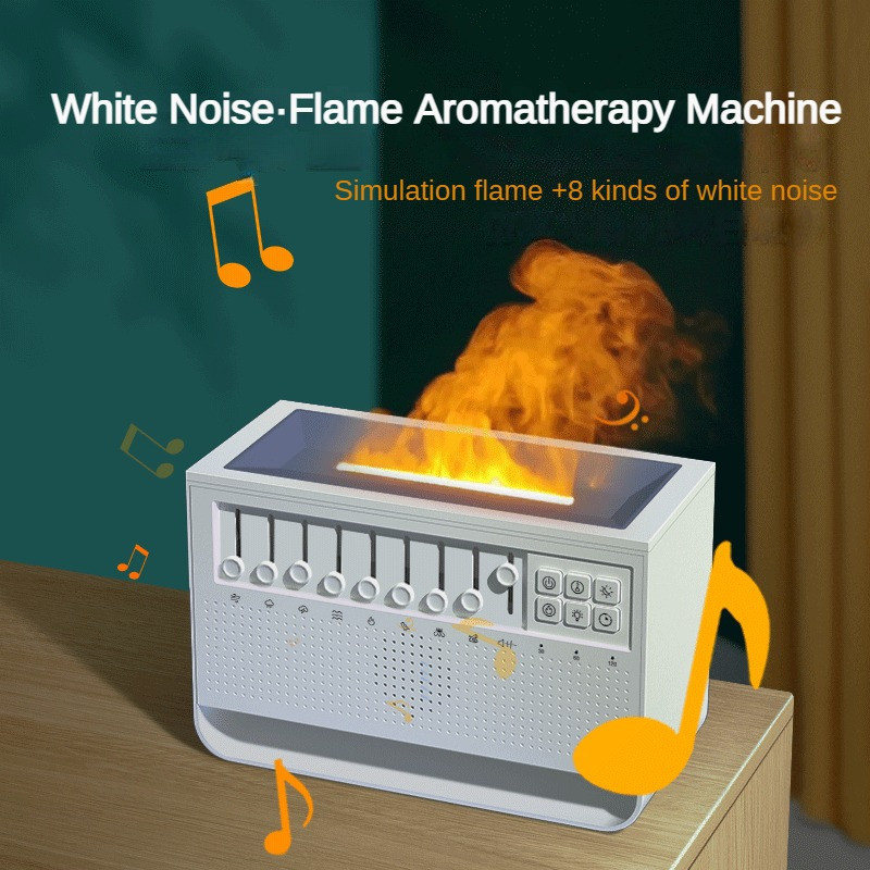 White 200ML Noise Flame Aromatherapy Machine Household Desktop Heavy ...
