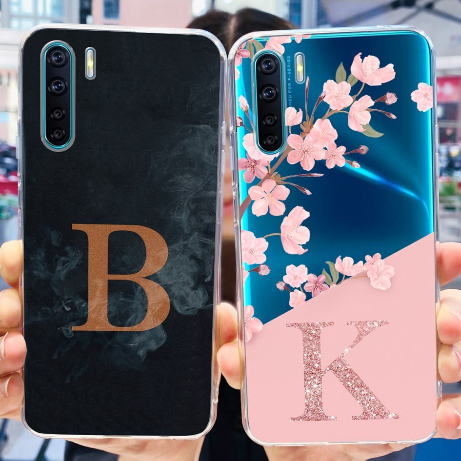 For OPPO Reno 3 Case CPH2043 Reno3 Cover Fashion Flower Letters Soft ...
