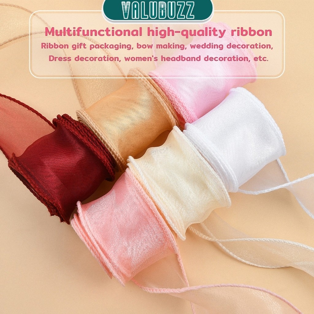 VLB 4cm*10m Plain Fishtail Ribbon Yarn With Wavy Edge Wrap Bouquet Gift ...